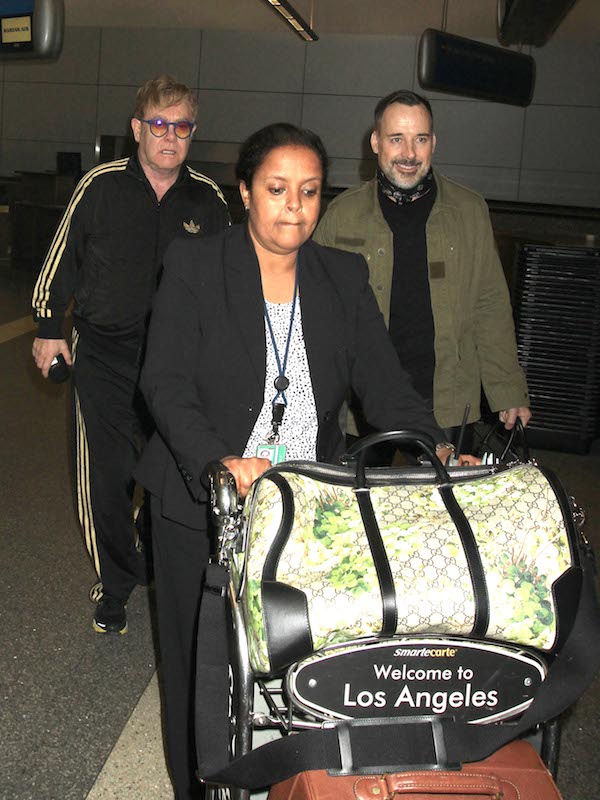 Dlisted | Elton John & husband, David Furnish are seen arriving into ...